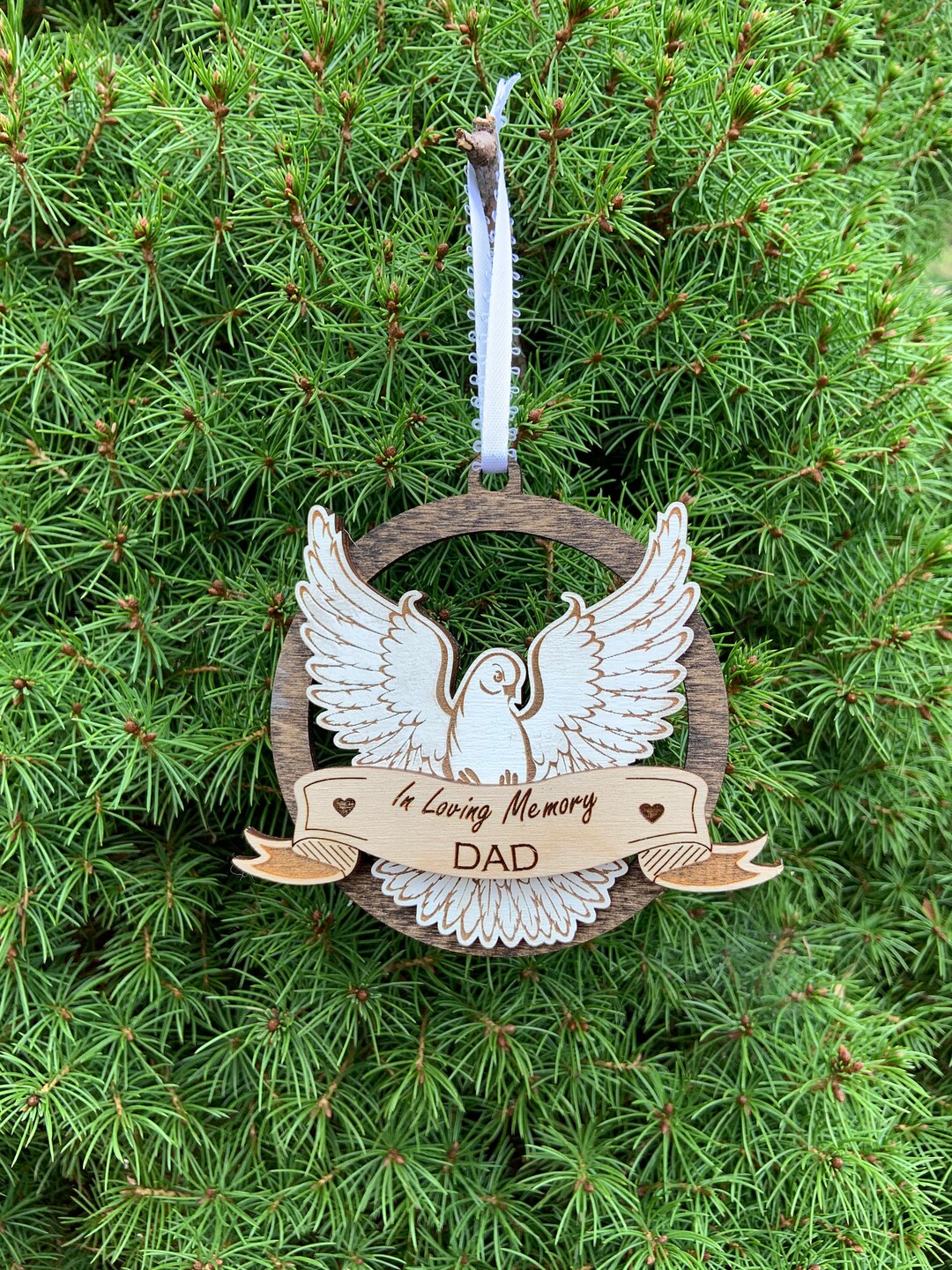 Dove "in Loving Memory" Wood Ornament - Personalization Available - Etsy