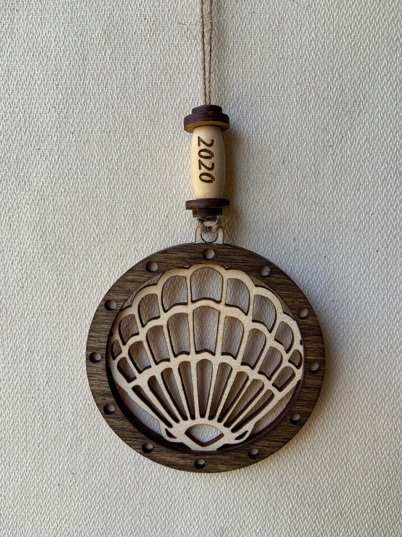 Seashell Wooden Ornament Personalize - Etsy