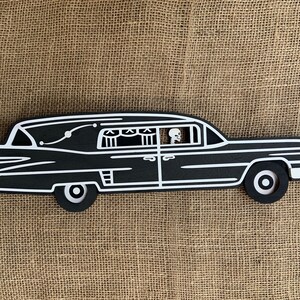 Vintage Inspired Halloween Hearse Wall Art - Halloween Decor ...