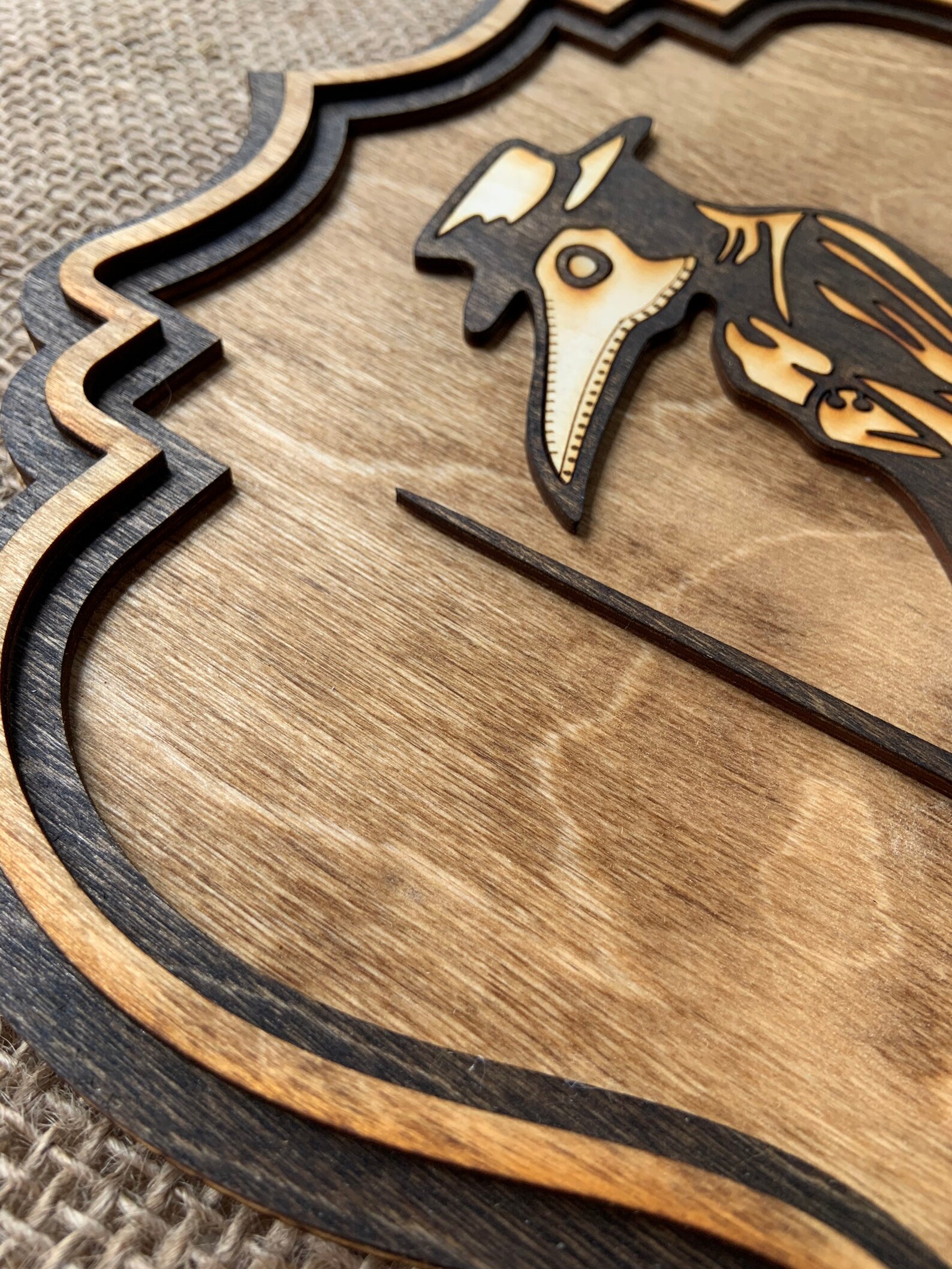 Female Plague Doctor on Plaque Laser Cut Wood Wall Decor - Etsy