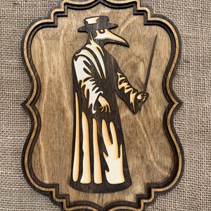 Plague Doctor Plaque Set of Two - Male and Female - Laser Cut Wood Wall ...