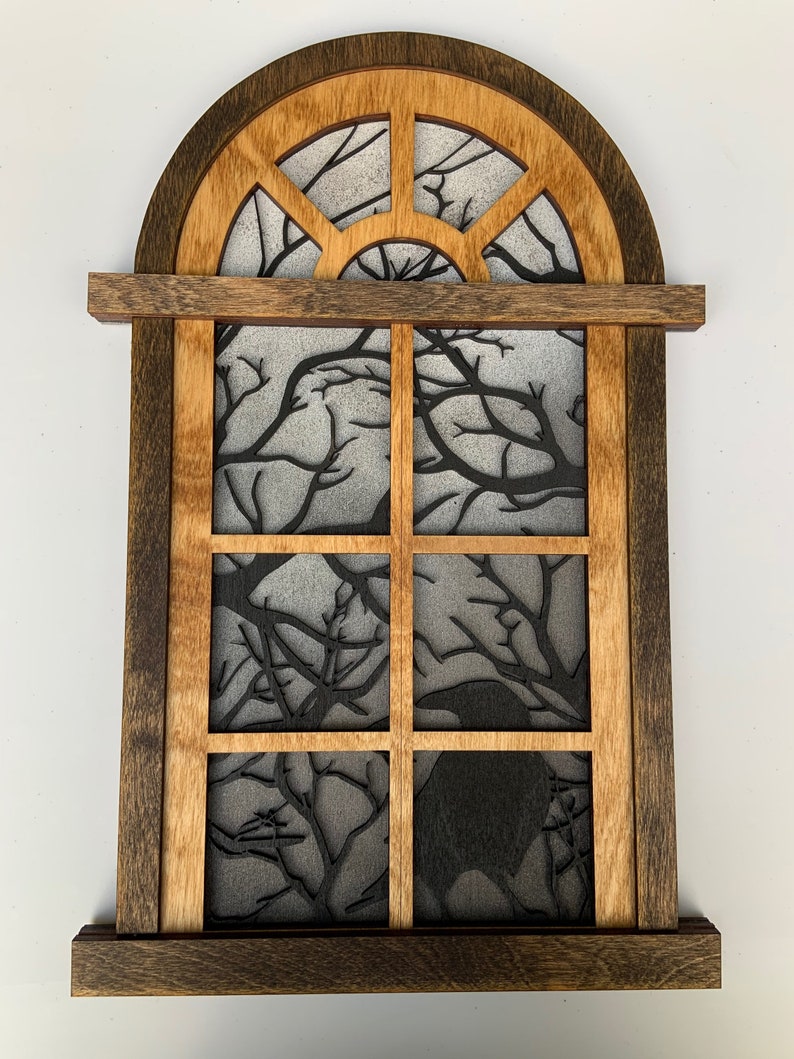 Window With Raven Lasered Wall Decor - Etsy