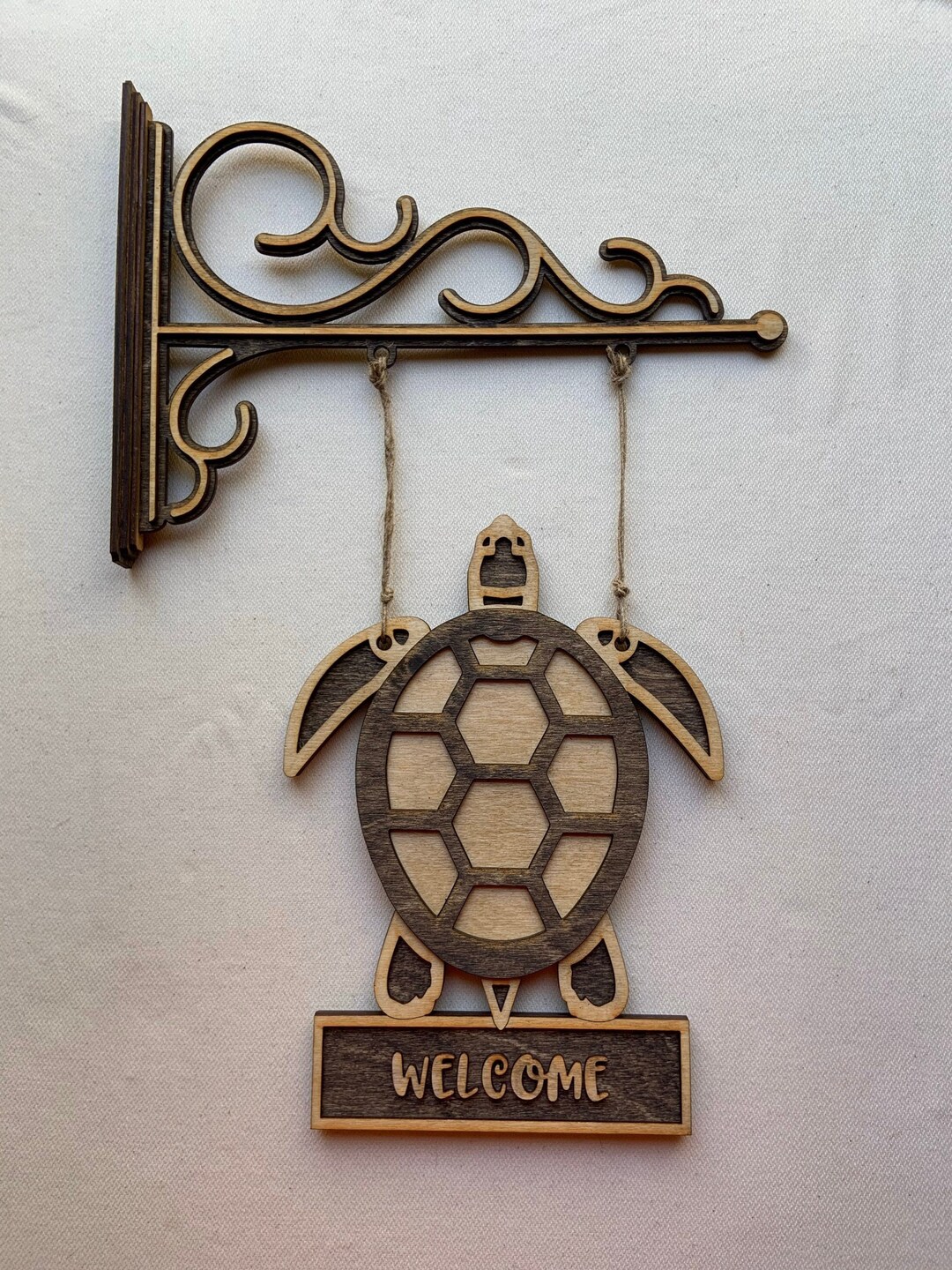 Custom Wood Hanging Sign - Turtle / Welcome - Etsy