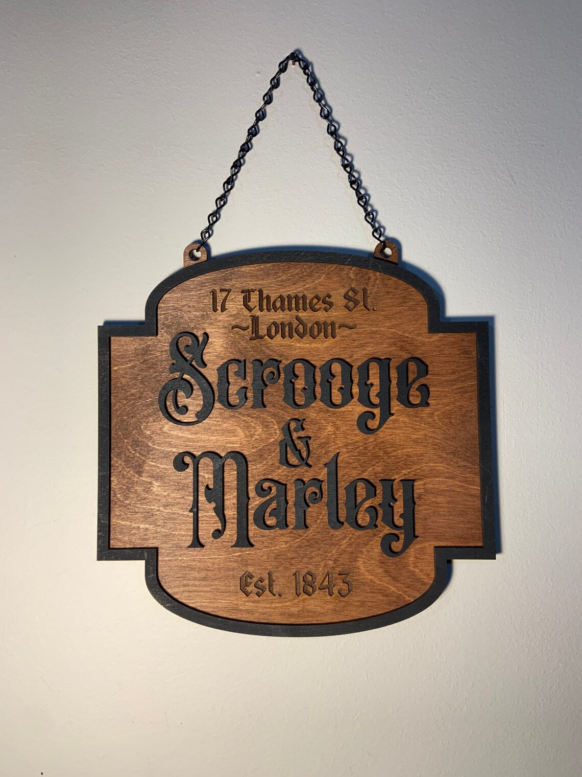 Scrooge & Marley Wood Hanging Wall Sign - Etsy