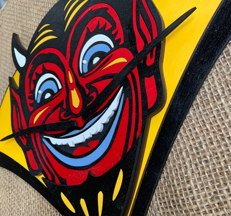 Vintage Inspired Devil Layered Wood Wall Art Halloween Decor - Etsy