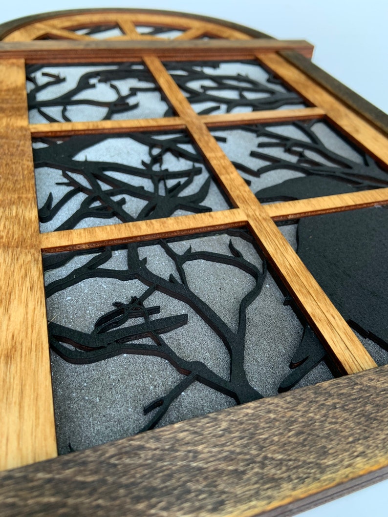 Window With Raven Lasered Wall Decor - Etsy