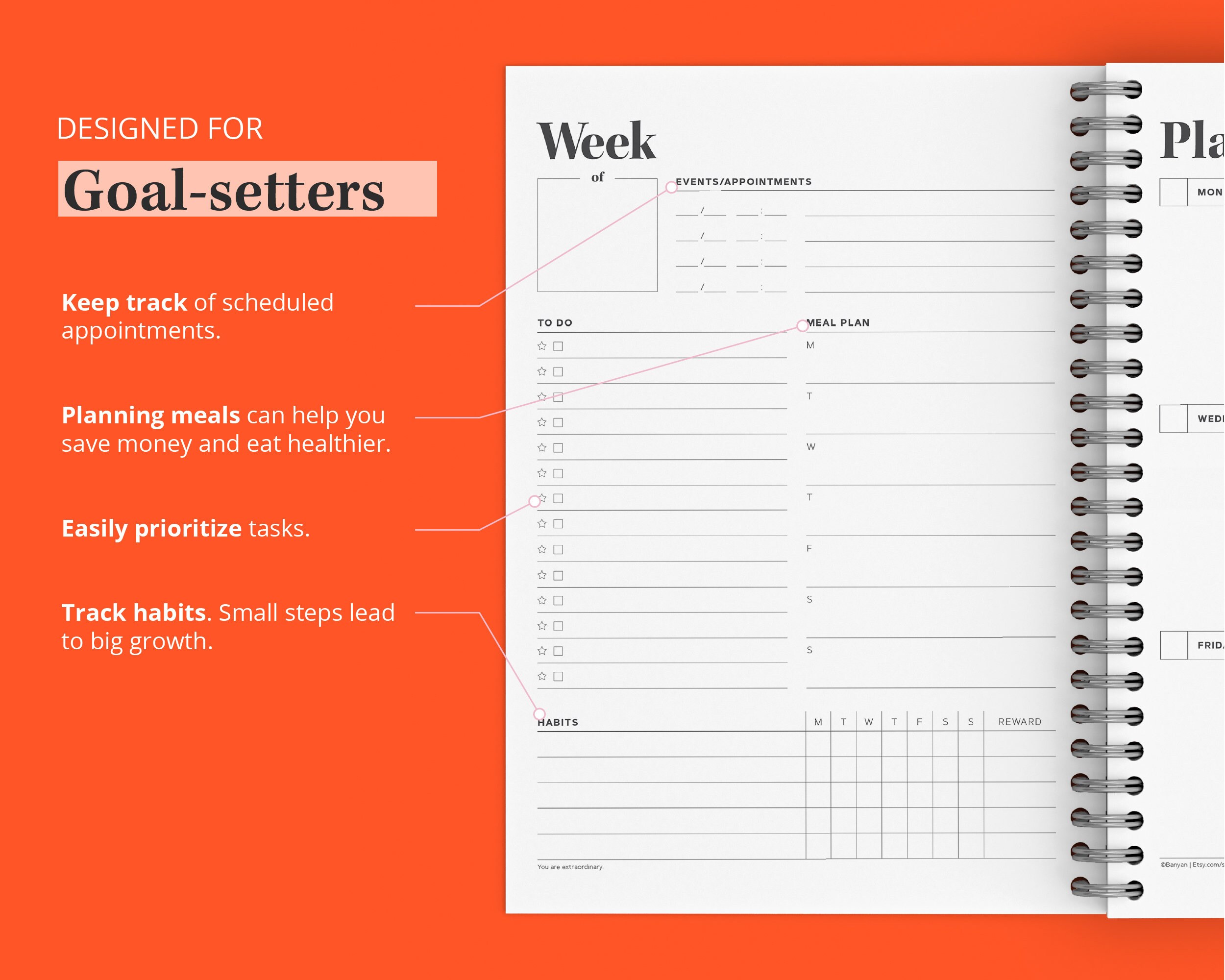 Weekly Dashboard Planner Printable | Letter & A4 | Digital Download ...