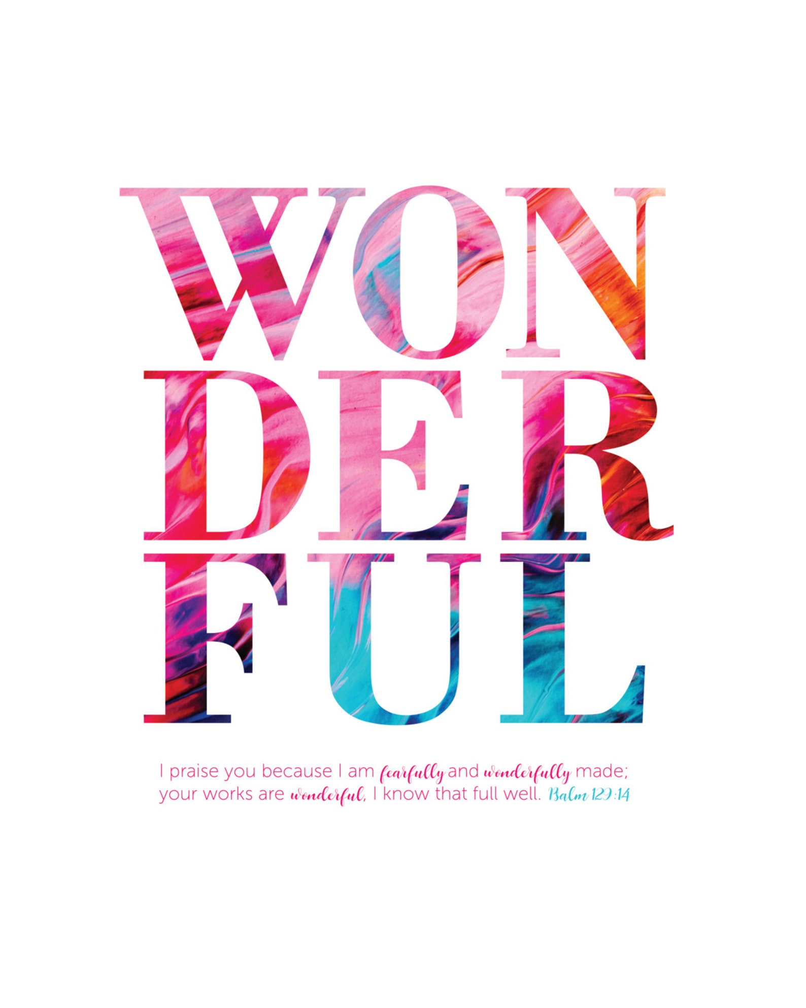 Fearfully and Wonderfully Made Printable Wall Art, 8x10 and 16x20 ...