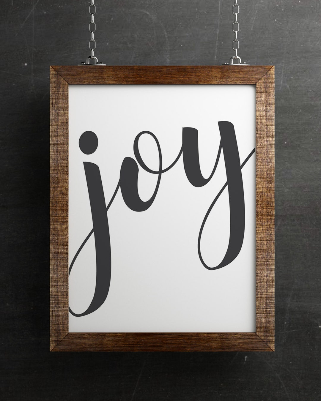 JOY Printable Wall Art, 8x10 and 12x18, Typography Print, Script ...