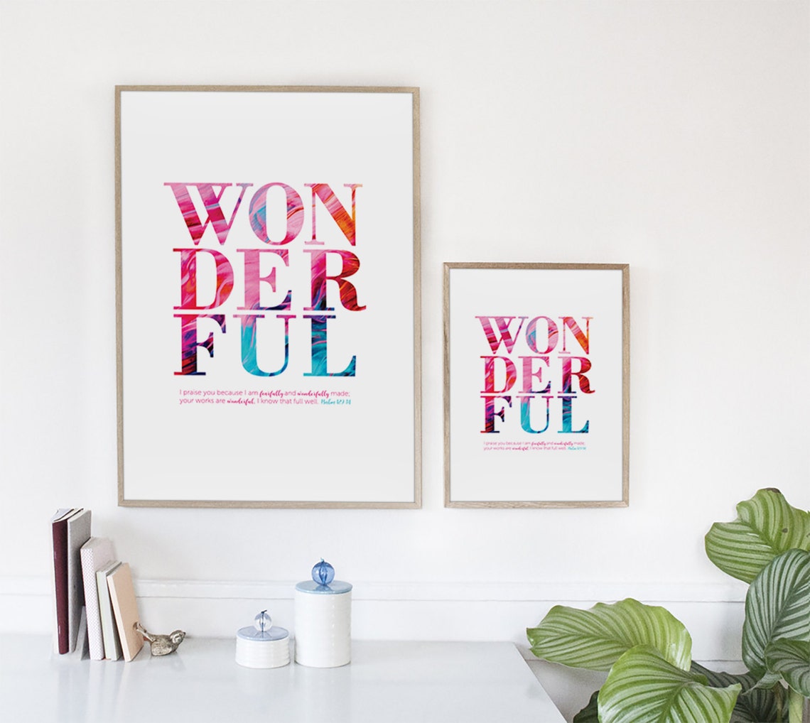 Fearfully and Wonderfully Made Printable Wall Art, 8x10 and 16x20 ...