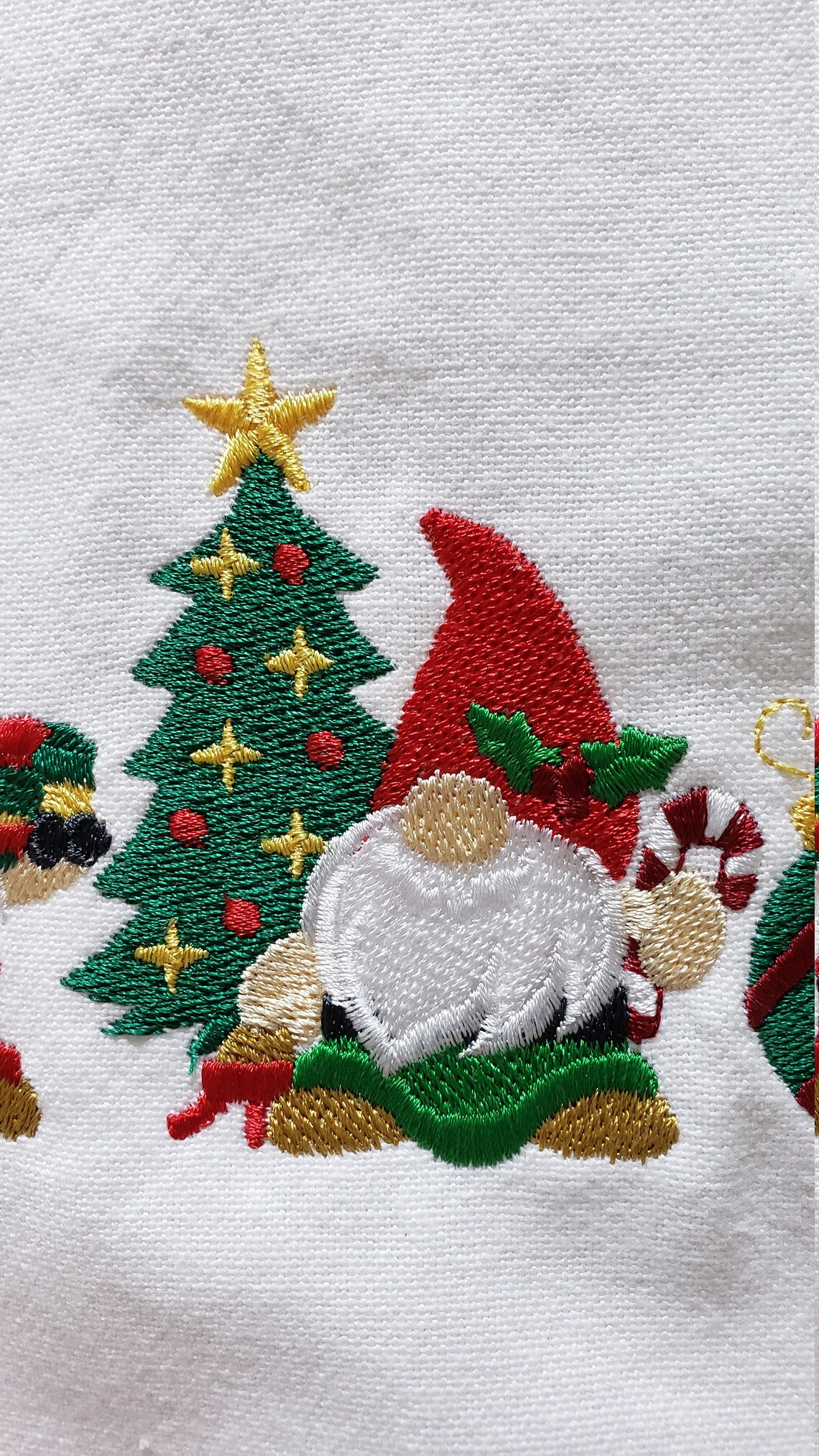 Embroidered Christmas Gnomes Towel/Gnome Christmas Tea | Etsy