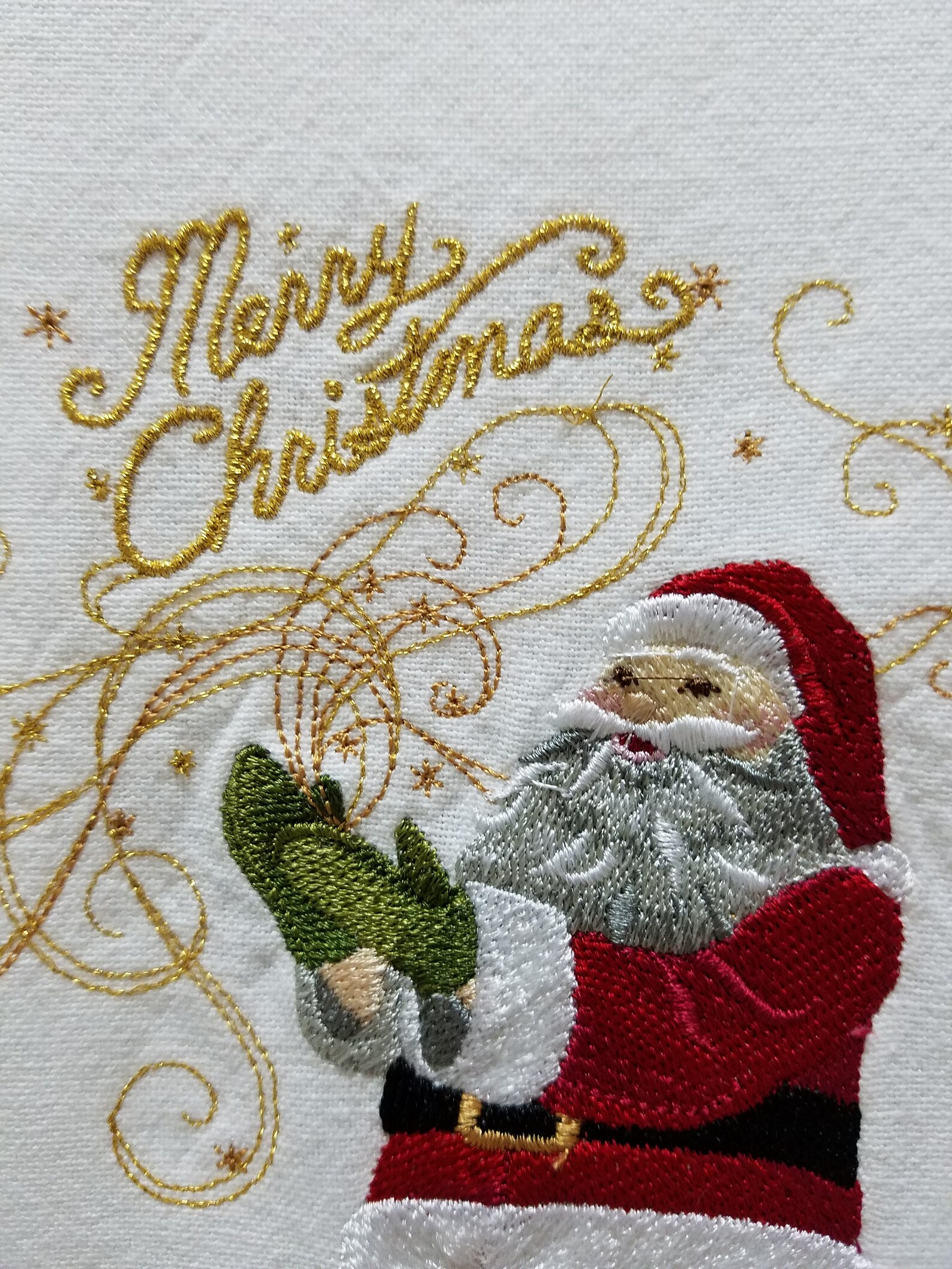 Machine Embroidered Santa/merry Christmas Santa Embroidered | Etsy