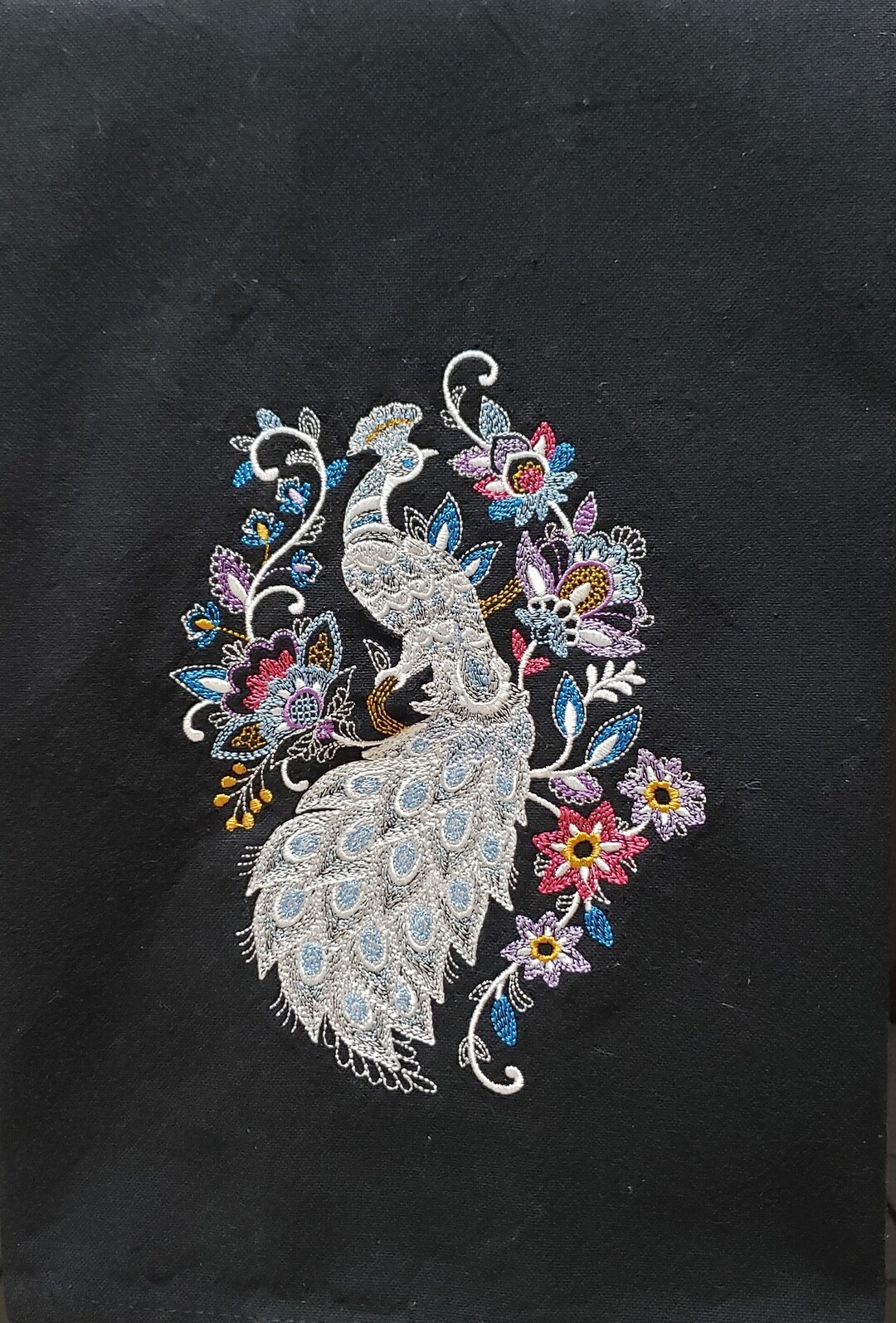 Embroidered Peacock/ Peacock Kitchen Towel/ Hand Towel/ Kitchen Towel ...