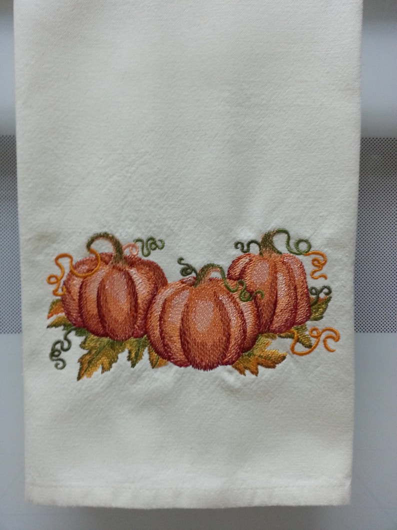 Embroidered Fall Pumpkins/fall Pumpkin Patch Kitchen/tea Towel #2 - Etsy