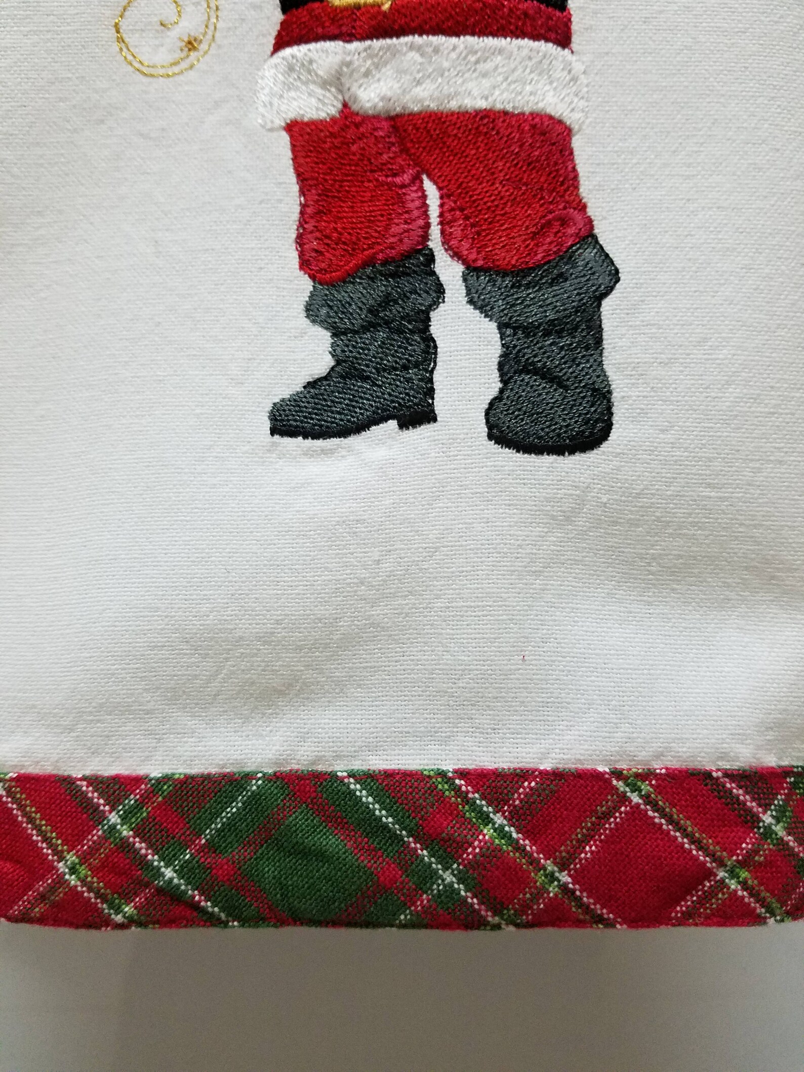 Machine Embroidered Santa/merry Christmas Santa Embroidered - Etsy