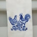 Delft Blue Hen and Rooster Embroidered Kitchen/tea Towel - Etsy