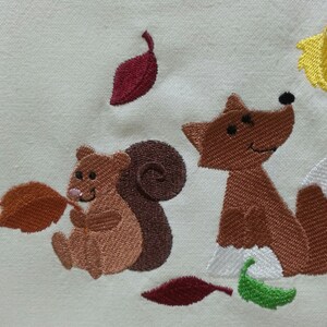 Embroidered Squirrel Fox and Owl/embroidered Fall Animals and - Etsy