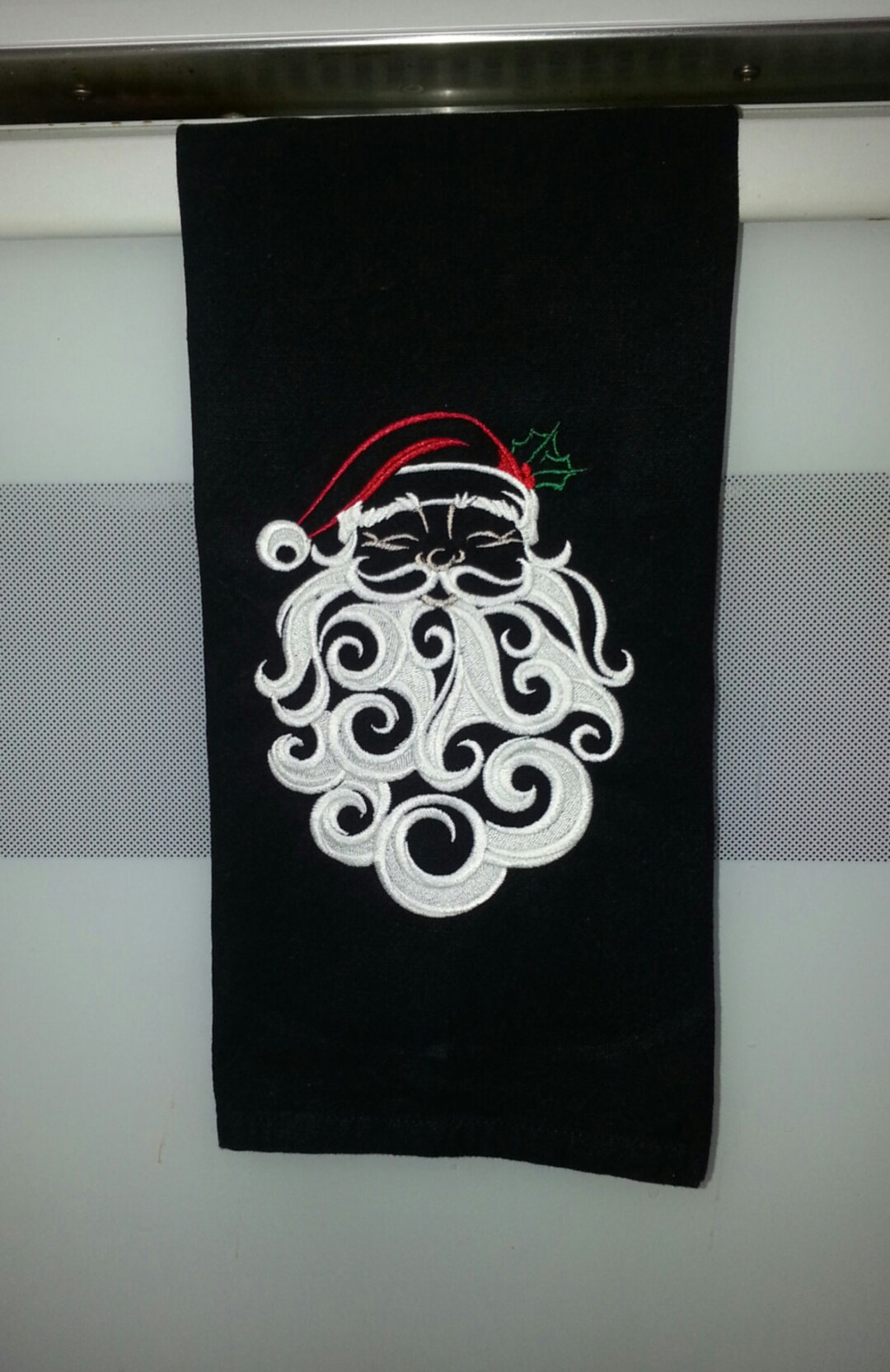 Embroidered Santa Face/santa With Hat and Holly Embroidered - Etsy