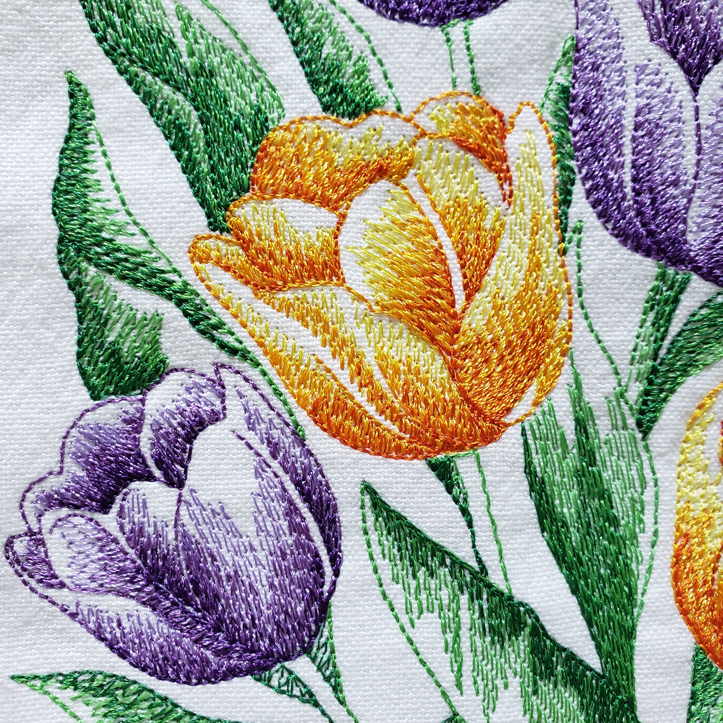 Embroidered Tulips/embroidered Hand Towel With Tulips/floral Kitchen ...