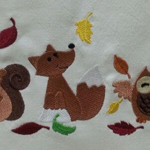 Embroidered Squirrel Fox and Owl/embroidered Fall Animals and - Etsy
