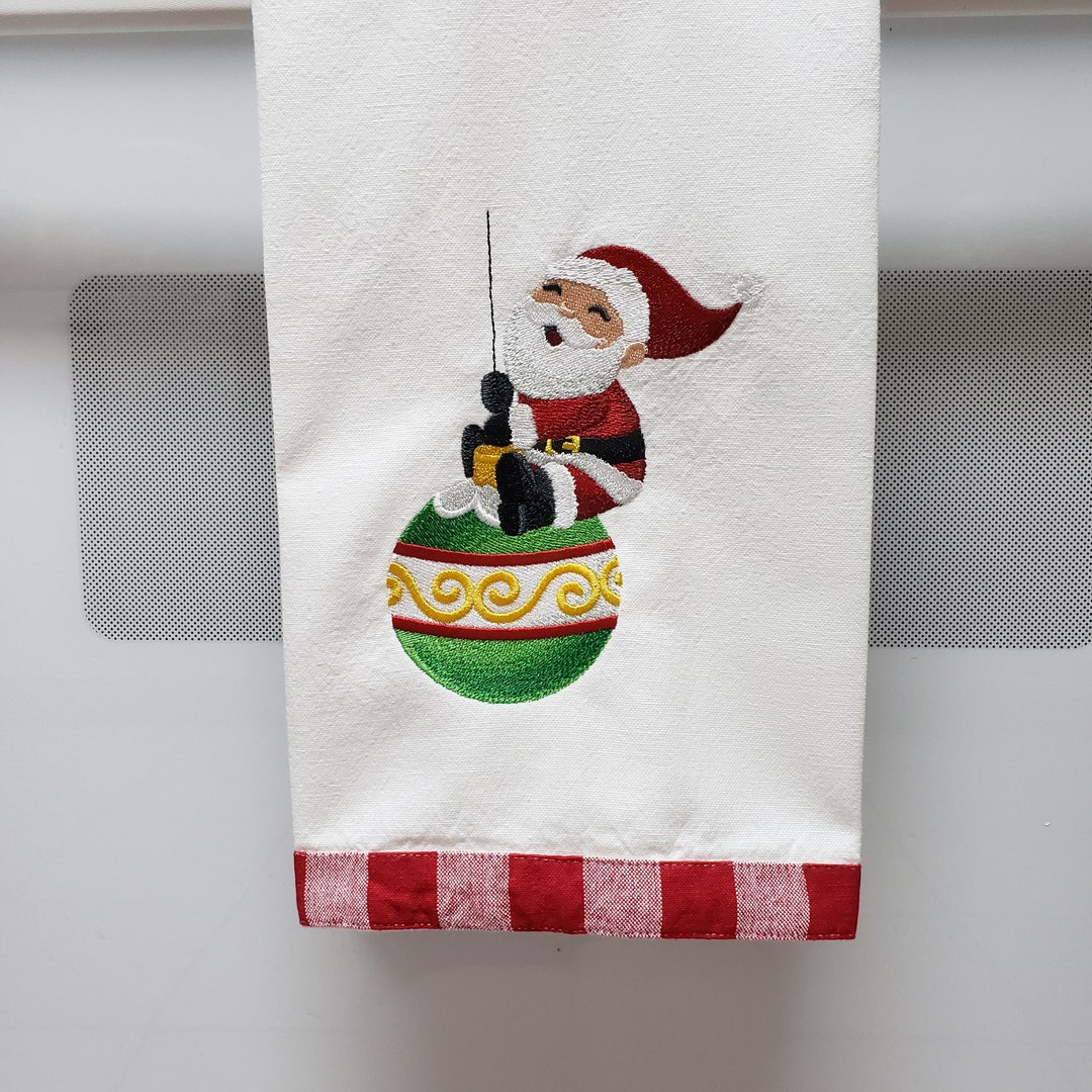Machine Embroidered Santa/merry Christmas Santa Embroidered - Etsy