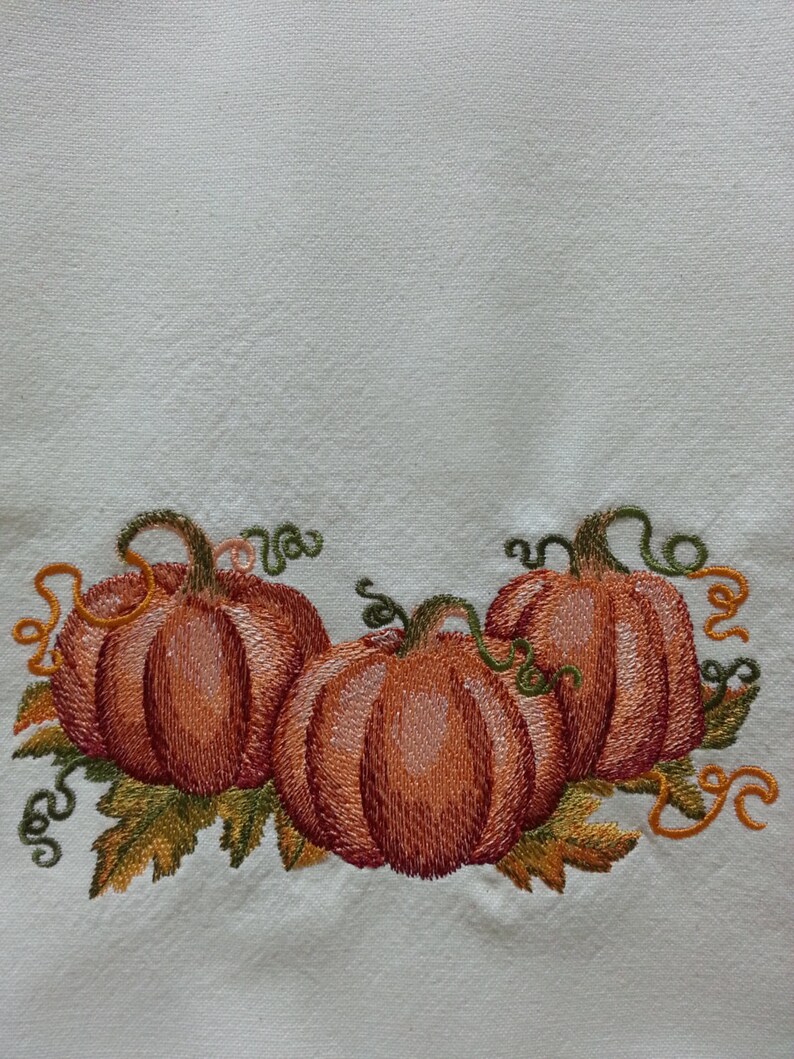Embroidered Fall Pumpkins/fall Pumpkin Patch Kitchen/tea Towel #2 - Etsy