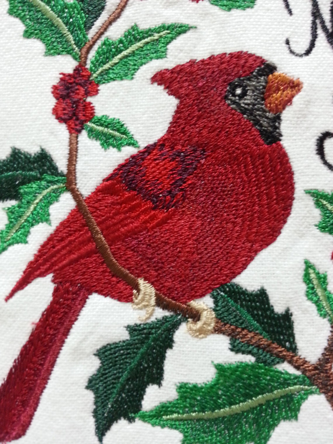 Machine Embroidered Christmas Cardinal/heaven and Nature - Etsy
