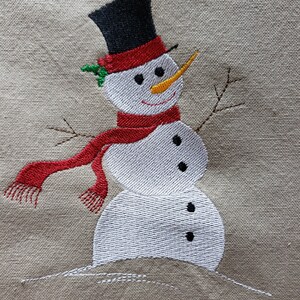 Embroidered Snowman Embroidered Winter Snowman Winter Snow - Etsy