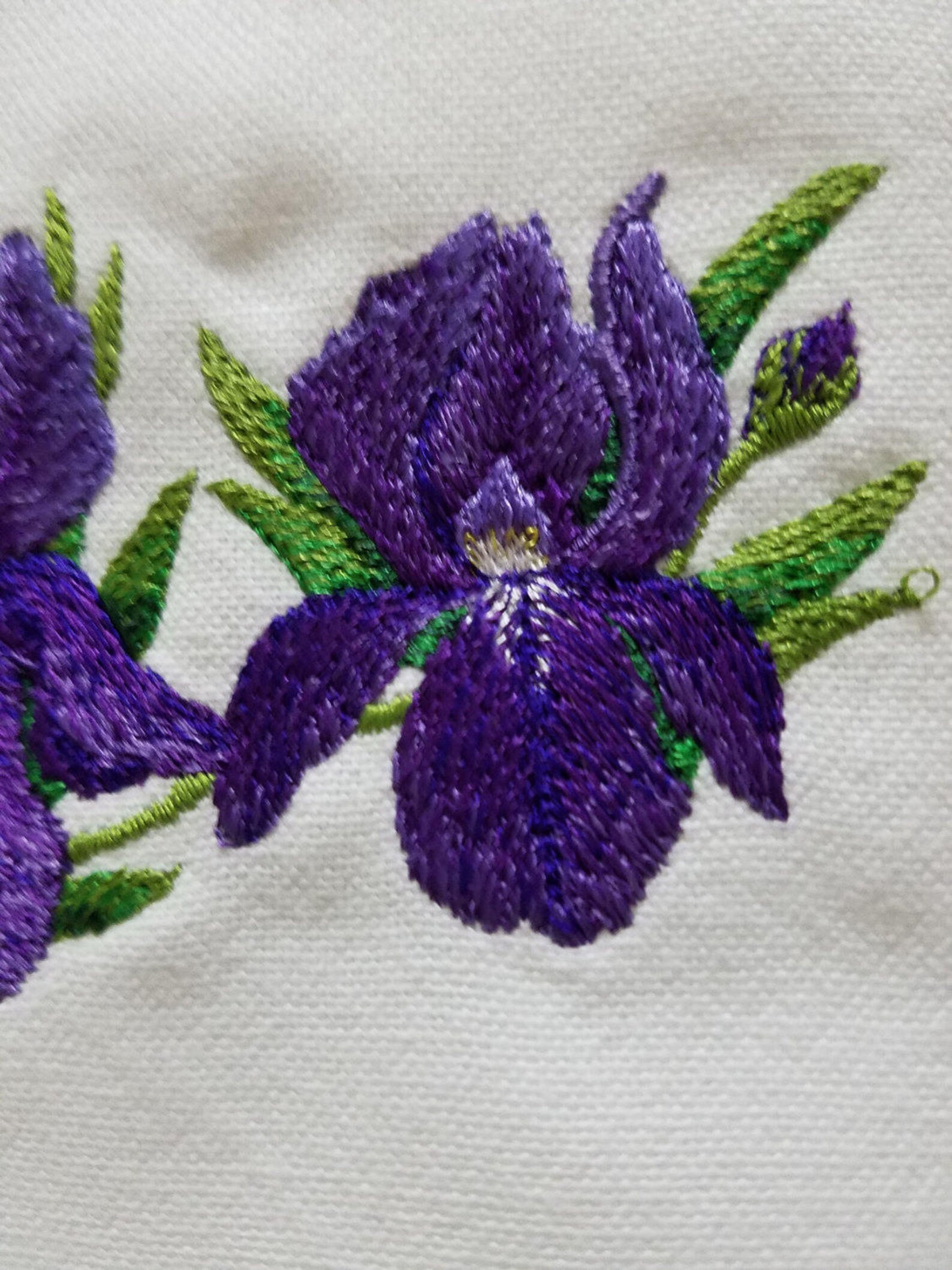 Embroidered Purple Irises/embroidered Iris/embroidered | Etsy