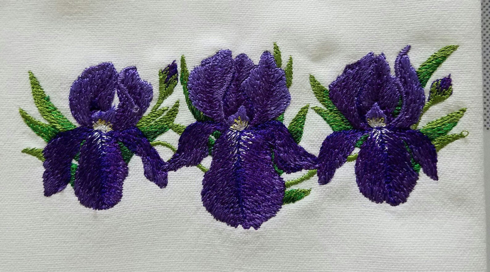 Embroidered Purple Irises/embroidered Iris/embroidered - Etsy