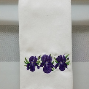 Embroidered Purple Irises/embroidered Iris/embroidered Flower/iris ...