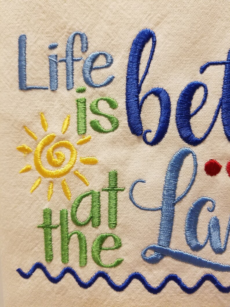 Embroidered Life is Better at the Lake/lake Embroidery/lake - Etsy