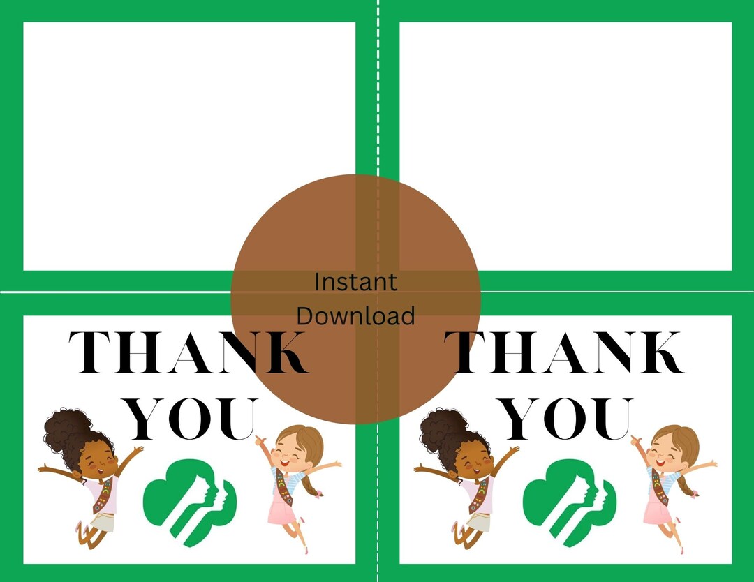 Girl Scout Thank You Card, Cookie Appreciation Gift, Girl Scout ...