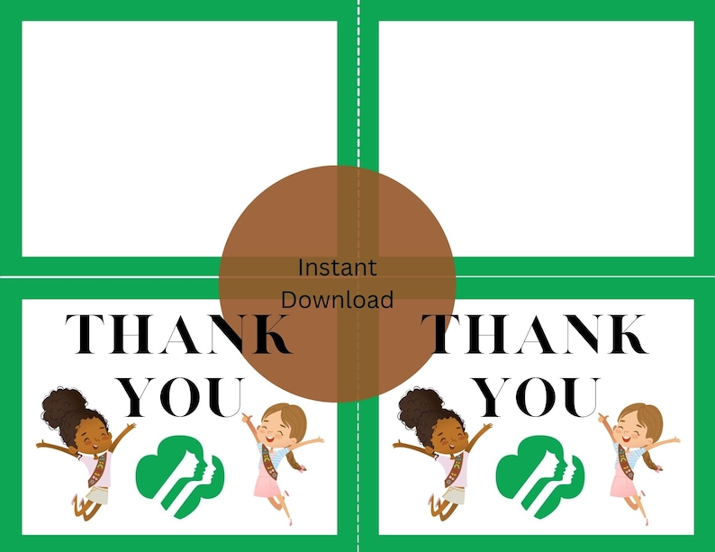 Girl Scout Thank You Card, Cookie Appreciation Gift, Girl Scout ...