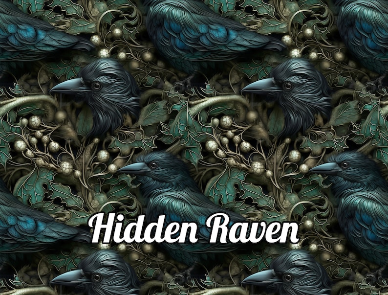 Gothic Ravens Hidden in Foliage Wrapping Paper, Mythology Witchcraft ...