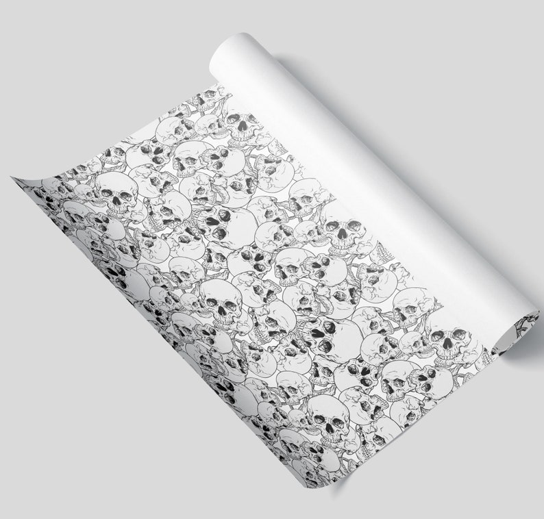Skull Halloween Gothic Style Paper Wrap, Steampunk Design Wrapping ...