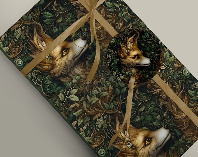 Hidden Red Fox Wrapping Paper, Mythology Witchcraft, British Nature ...