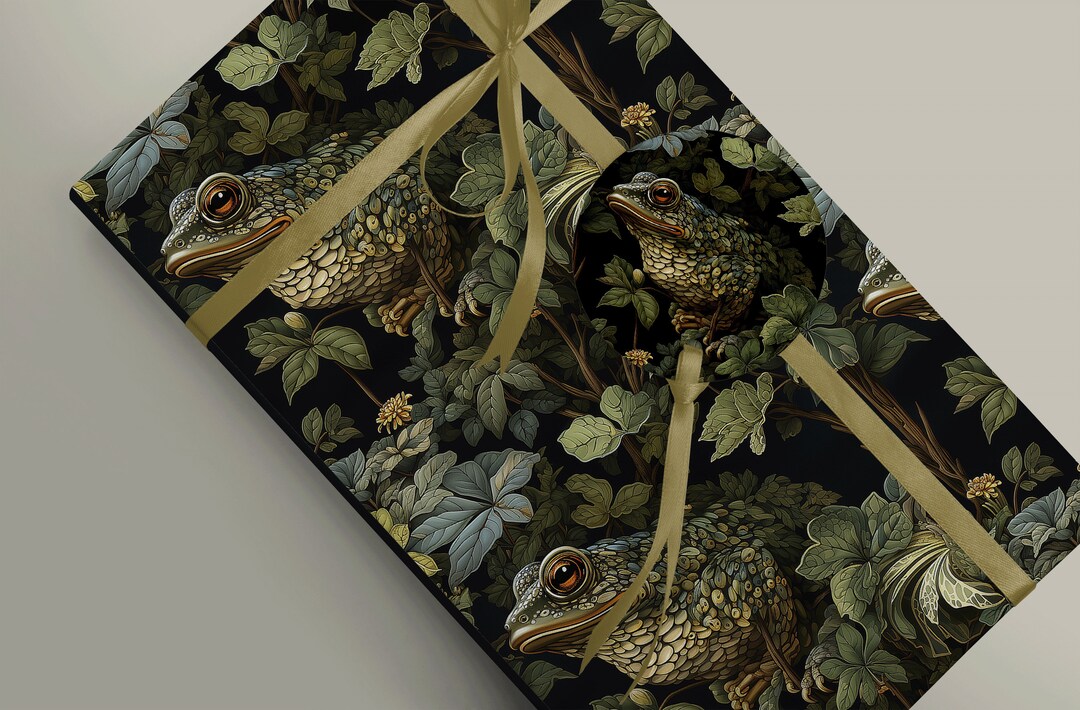 Frogs or Toads Hidden in Foliage, Forest Wrapping Paper, Mythology ...