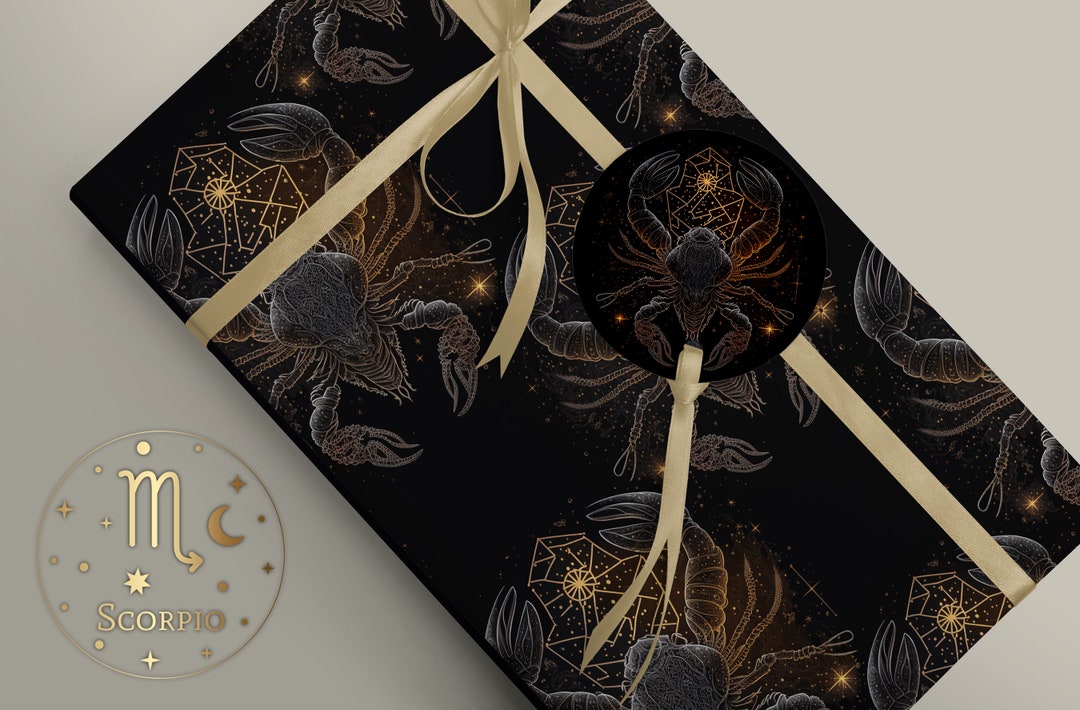 Scorpio Luxury Gift Wrapping Paper Birthday Astrology, Zodiac October ...