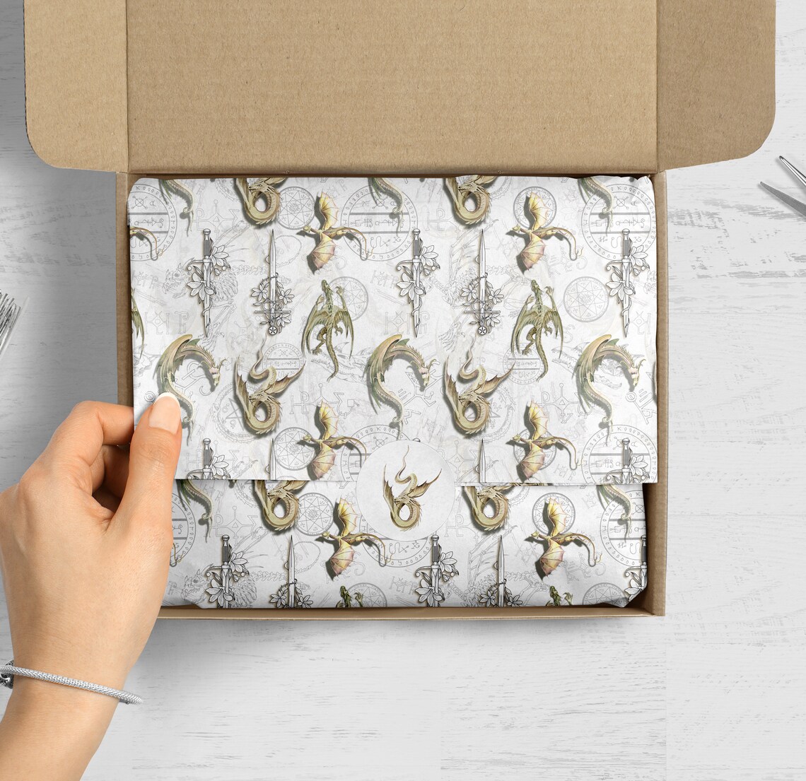 Luxury Baby Dragon Gift Wrap, Wrapping Paper and Tissue Paper Sheets ...