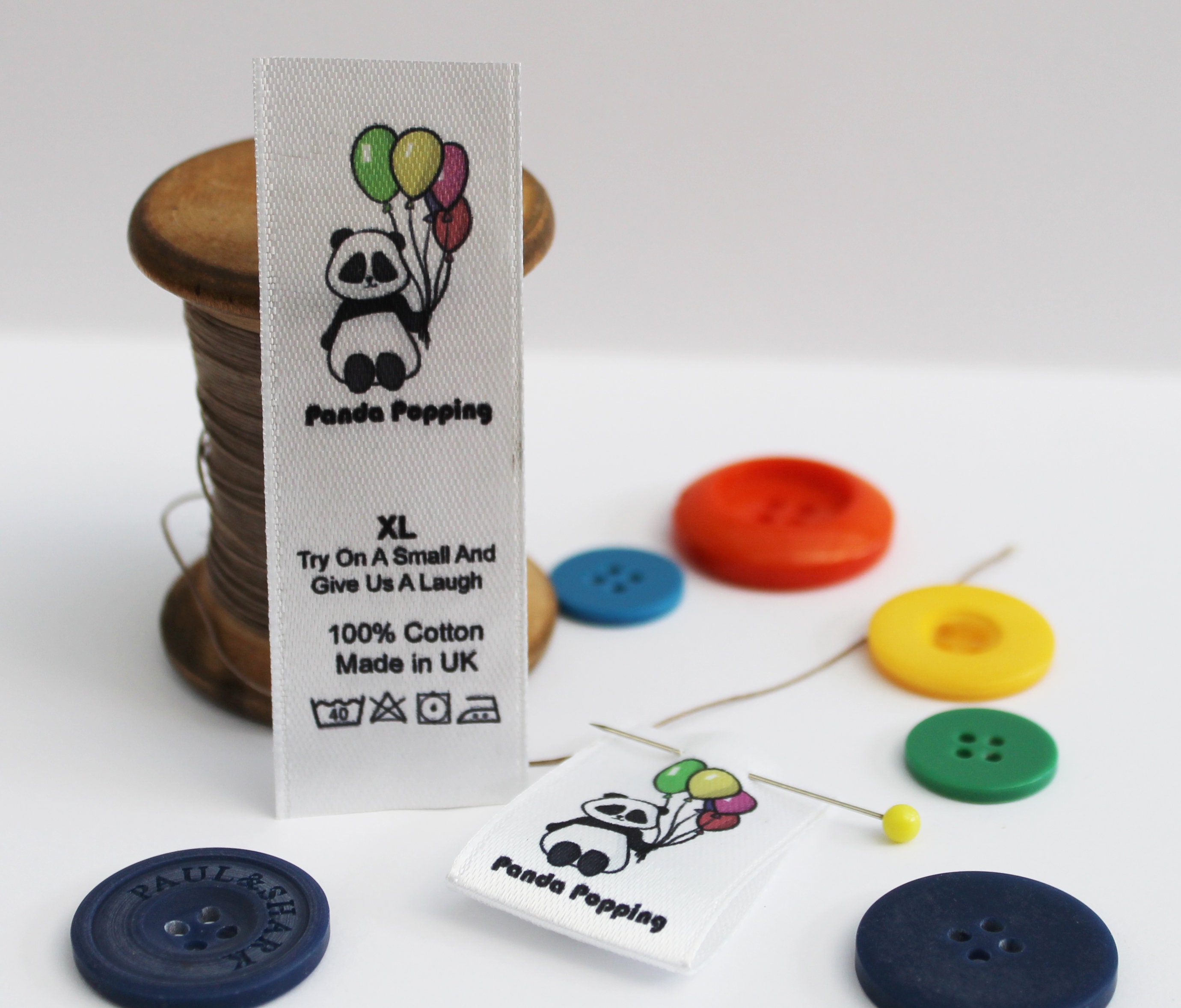Care Labels Custom Printed Satin Tags With Your Logo Sew in - Etsy UK