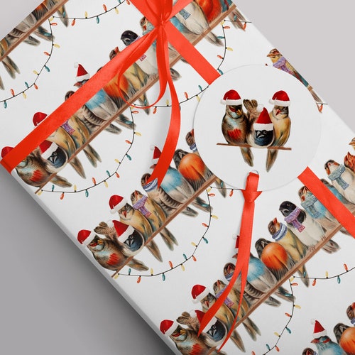 Tropical Christmas Bird Wrapping Paper - Etsy