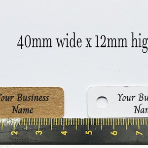 Mini Hang Tags, 72 Custom Personalized Business Name, 40mm X 12mm Kraft ...