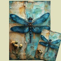 Watercolor Dragonfly Rice Paper: A4 Mulberry Tissue for Decoupage - Etsy