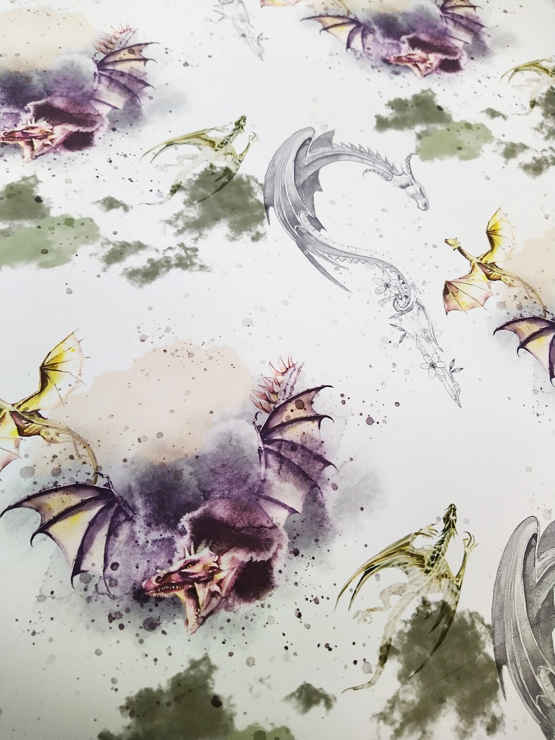 Gothic Dragons Wrapping Paper Mythology Gold Dragon Head - Etsy UK