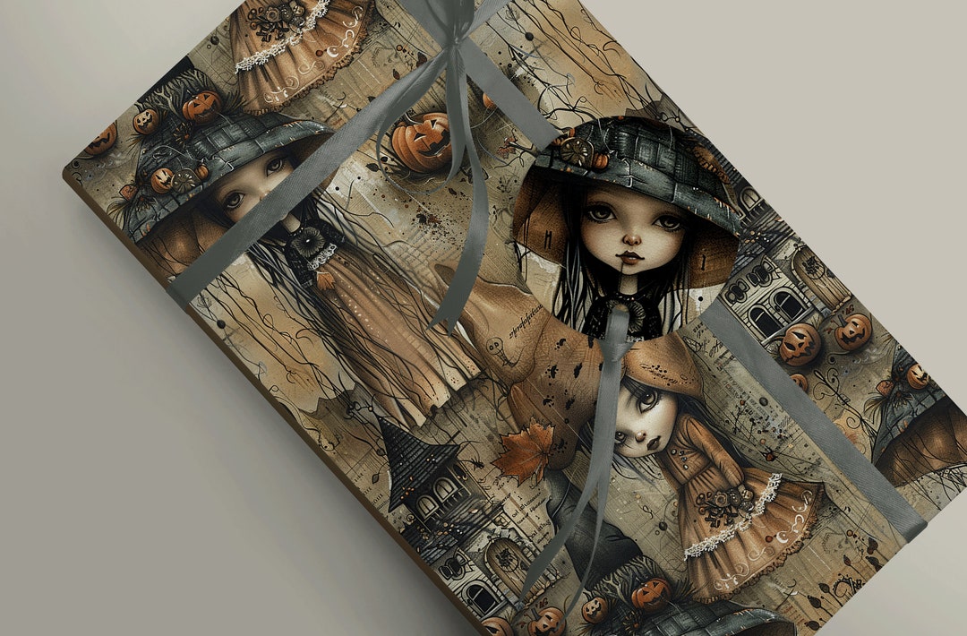 Gothic Little Witches Wrapping Paper - Ideal for Dark and Mysterious ...