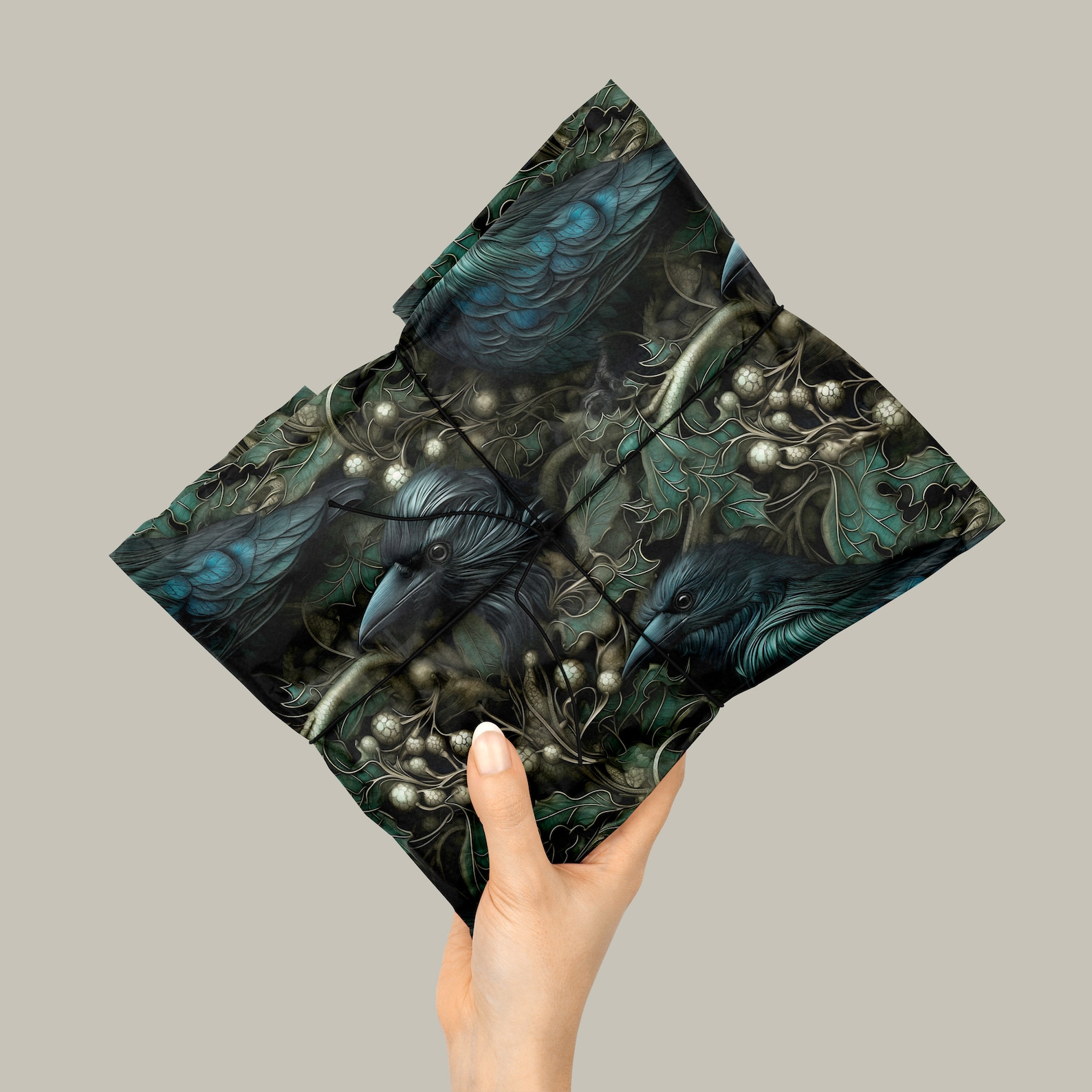 Gothic Ravens Hidden in Foliage Wrapping Paper, Mythology Witchcraft ...