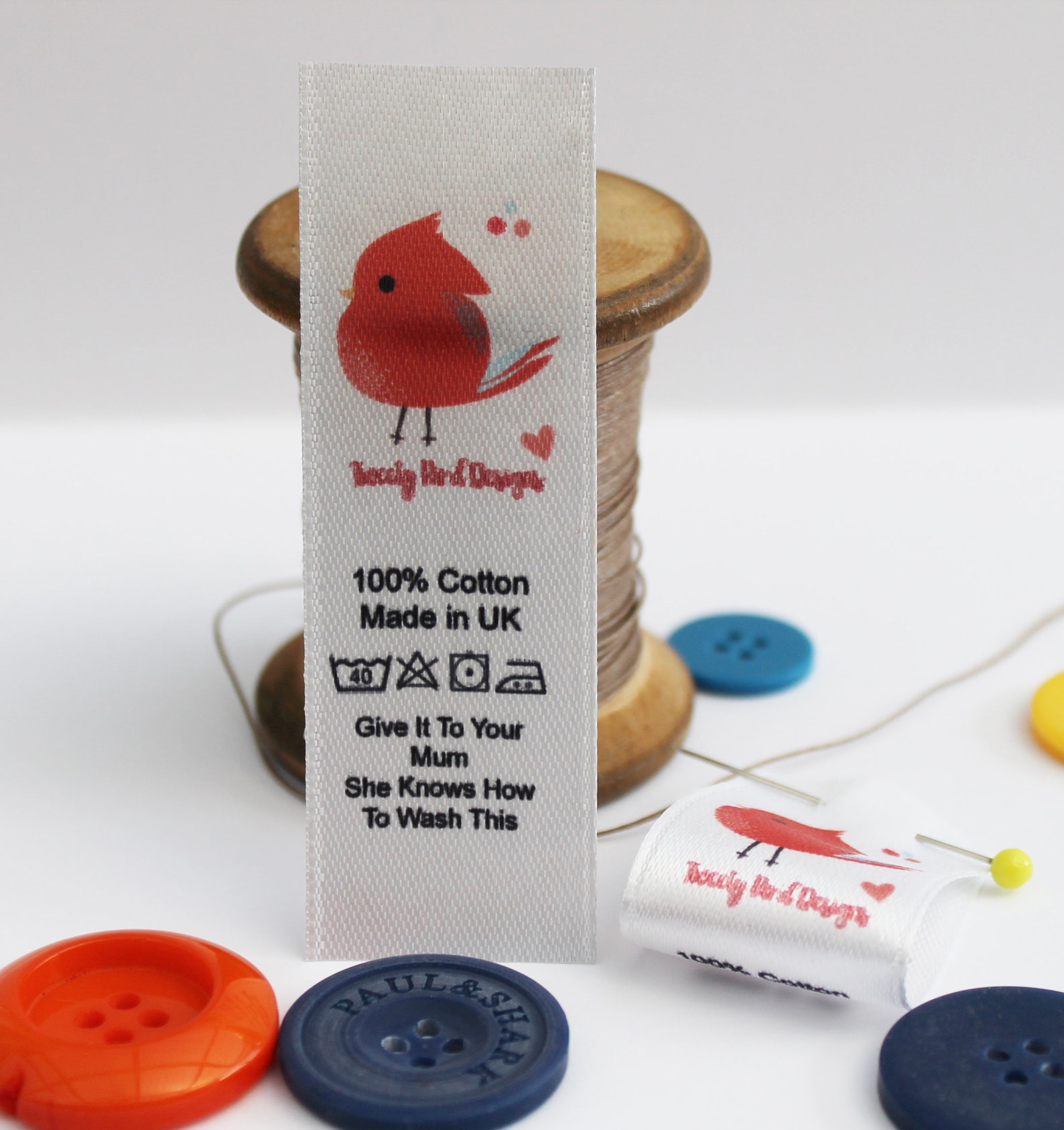 Care Labels Custom Printed Satin Tags With Your Logo Sew in - Etsy UK