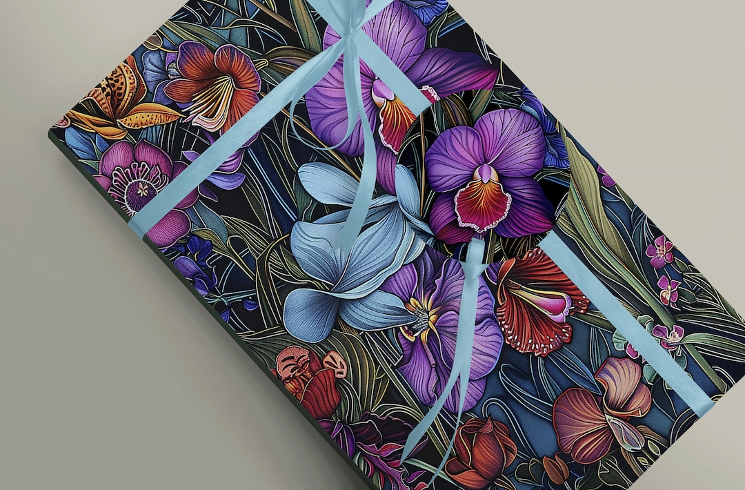 Vibrant Orchid Gift Wrapping Paper Mum Garden Lover Her Wedding or ...