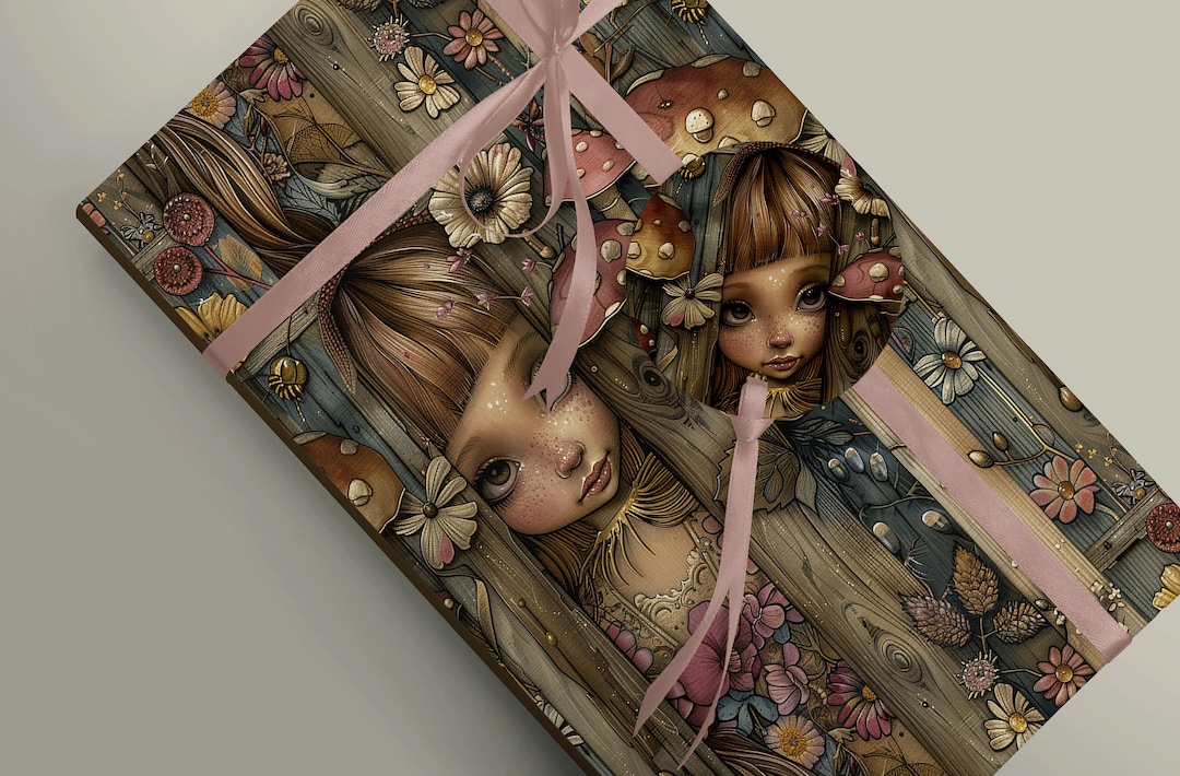 Enchanting Fairy Peeking Through Fence Gift Wrap - Magical Wrapping ...